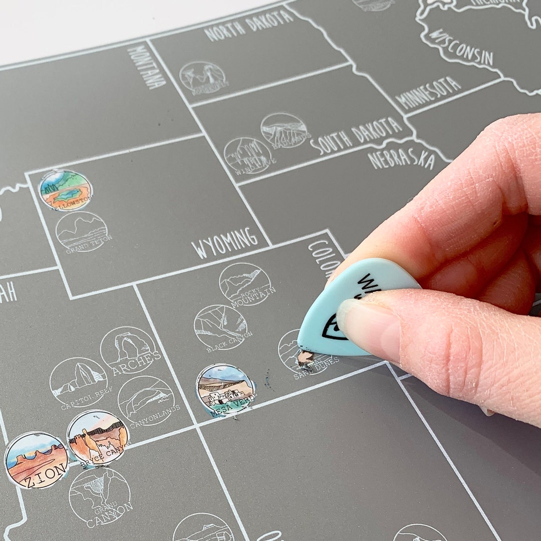 63 National Park Scratch off Map | Travel Gift for Dad | National Park ...