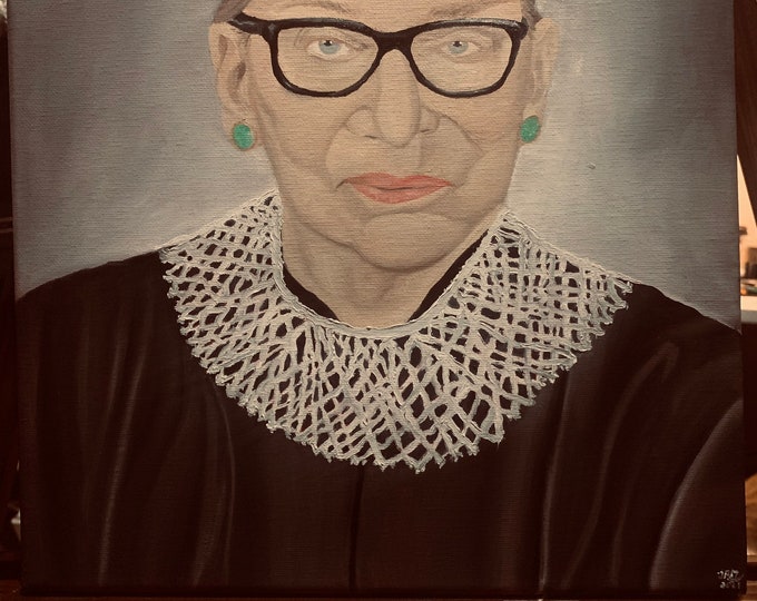 Notorious RBG Oil Painting Ruth Bader Ginsburg Art Print Feminist Art ...