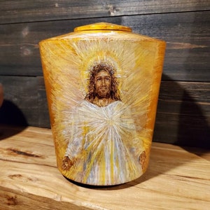 Jesus Resurrection Cremation Urn for Ashes - Sacred Heart Urn - Divine ...