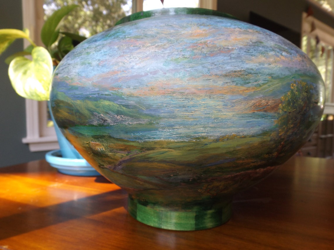 Irish Urn Handpainted Landscape of Ireland - Custom Urn / Celtic Urn ...