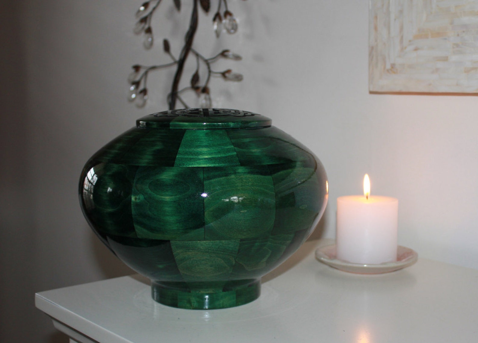 Green Irish Urn / Celtic Urn / Gaelic Cremation Urn for Ashes for Pets ...