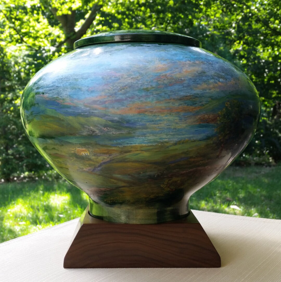 Irish Urn Handpainted Landscape of Ireland - Custom Urn / Celtic Urn ...