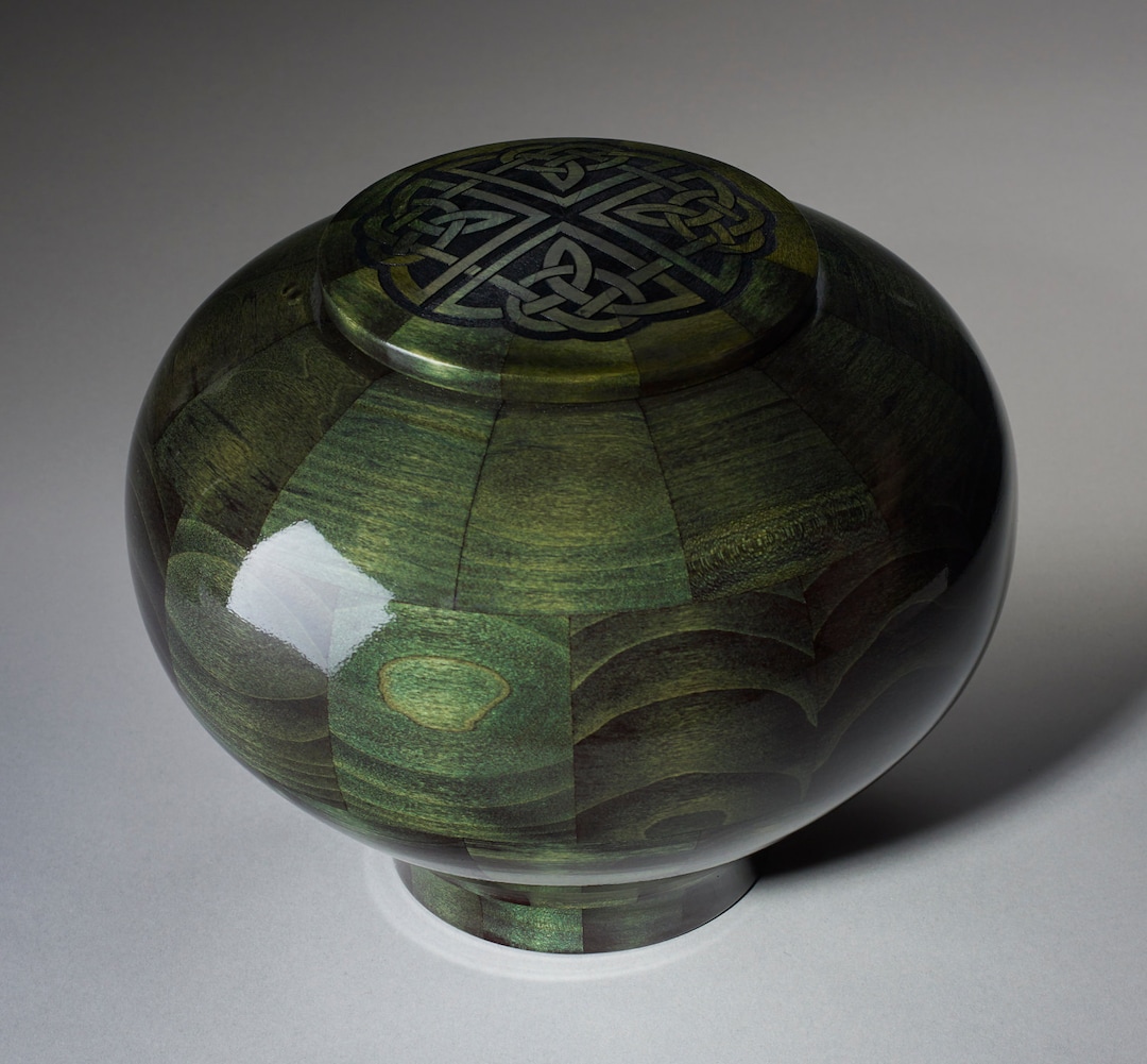 Green Irish Urn / Celtic Urn / Gaelic Cremation Urn for Ashes for Pets ...