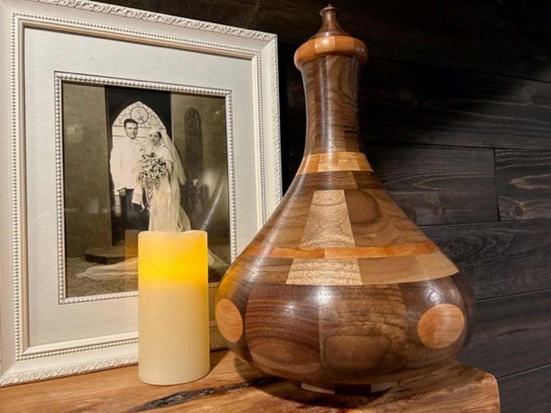 Genie Bottle Urn for Ashes Custom Wooden Cremation Urn Artistic ...