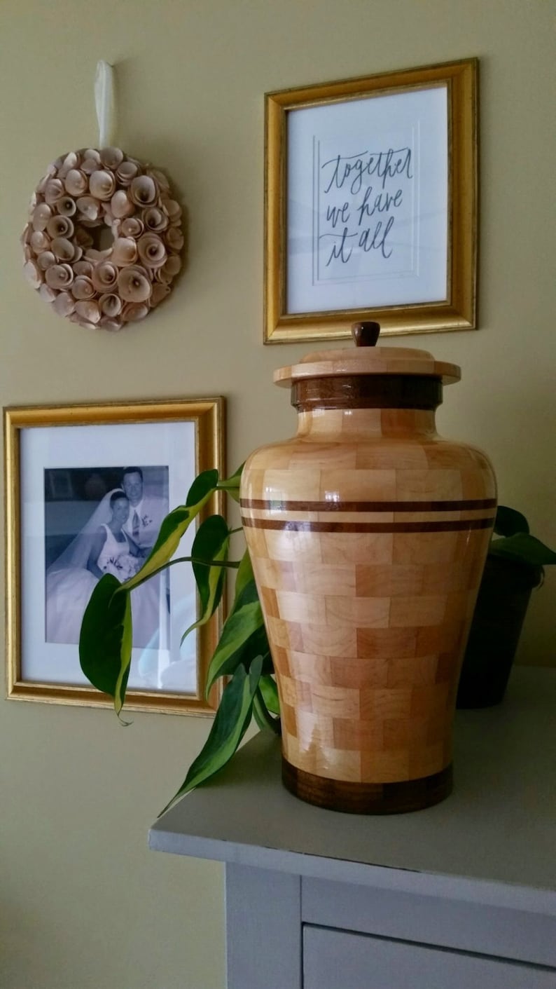 Custom Wooden Cremation Urn for Human Ashes - Artistic Individual Urn ...