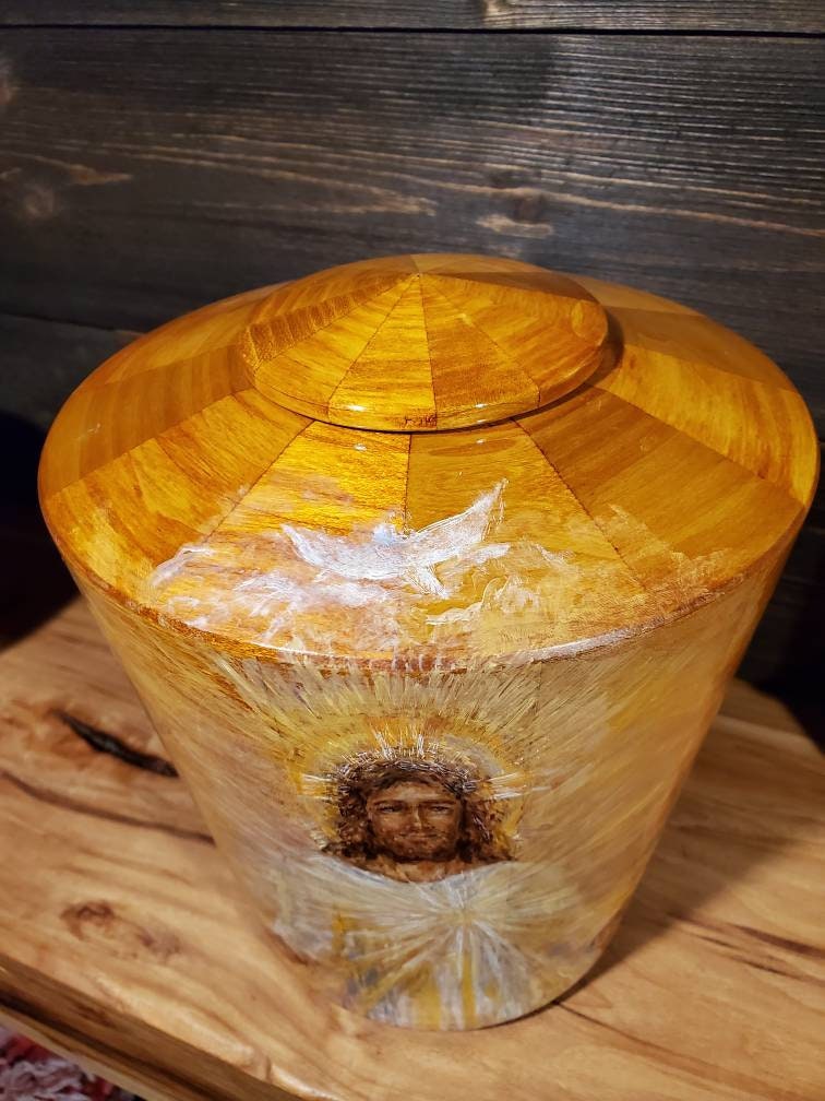 Jesus Resurrection Cremation Urn for Ashes - Sacred Heart Urn - Divine ...