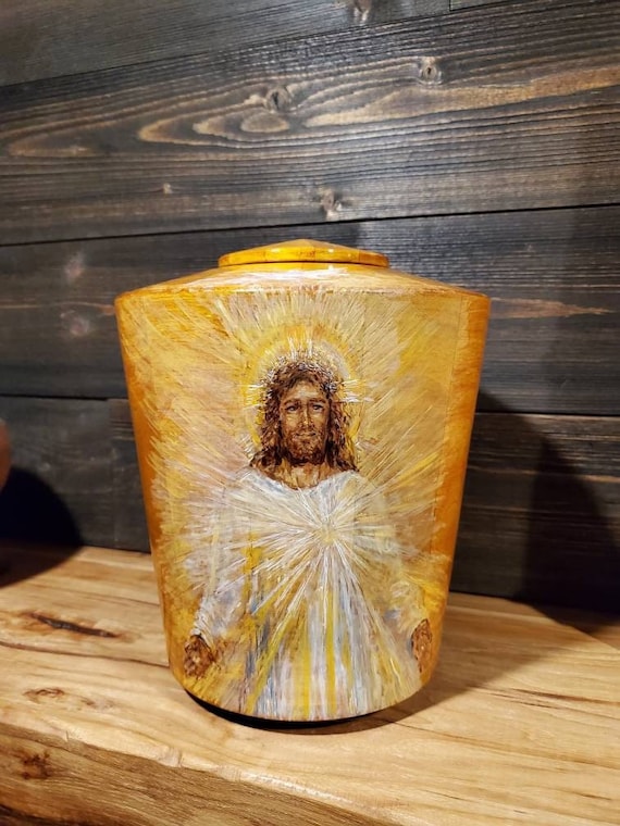 Jesus Resurrection Cremation Urn for Ashes Sacred Heart Urn - Etsy
