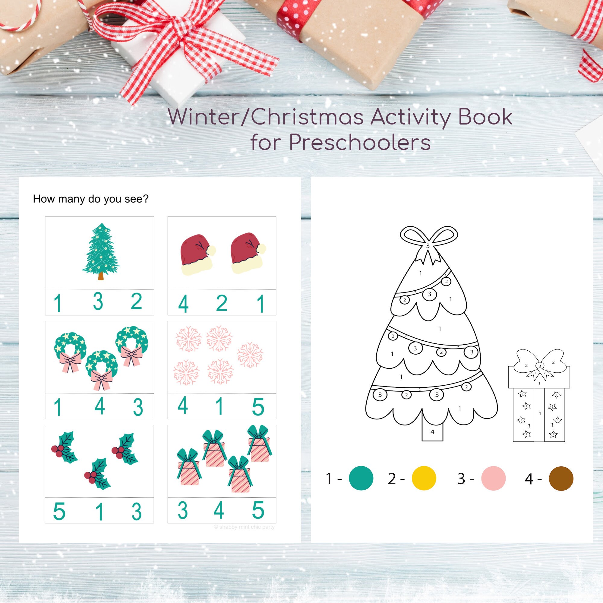 DIGITAL DOWNLOAD - Printable Christmas Activity Book for Preschooler - Etsy