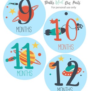 Printable Outer Space Stickers. Monthly Baby Stickers . Baby Milestone ...