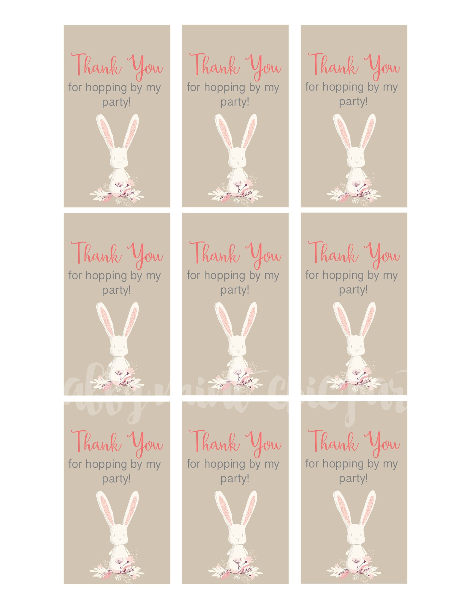 Gift Tag Printable. Bunny Gift Tag. Bunny Favor Tags. Baby Shower Favor ...