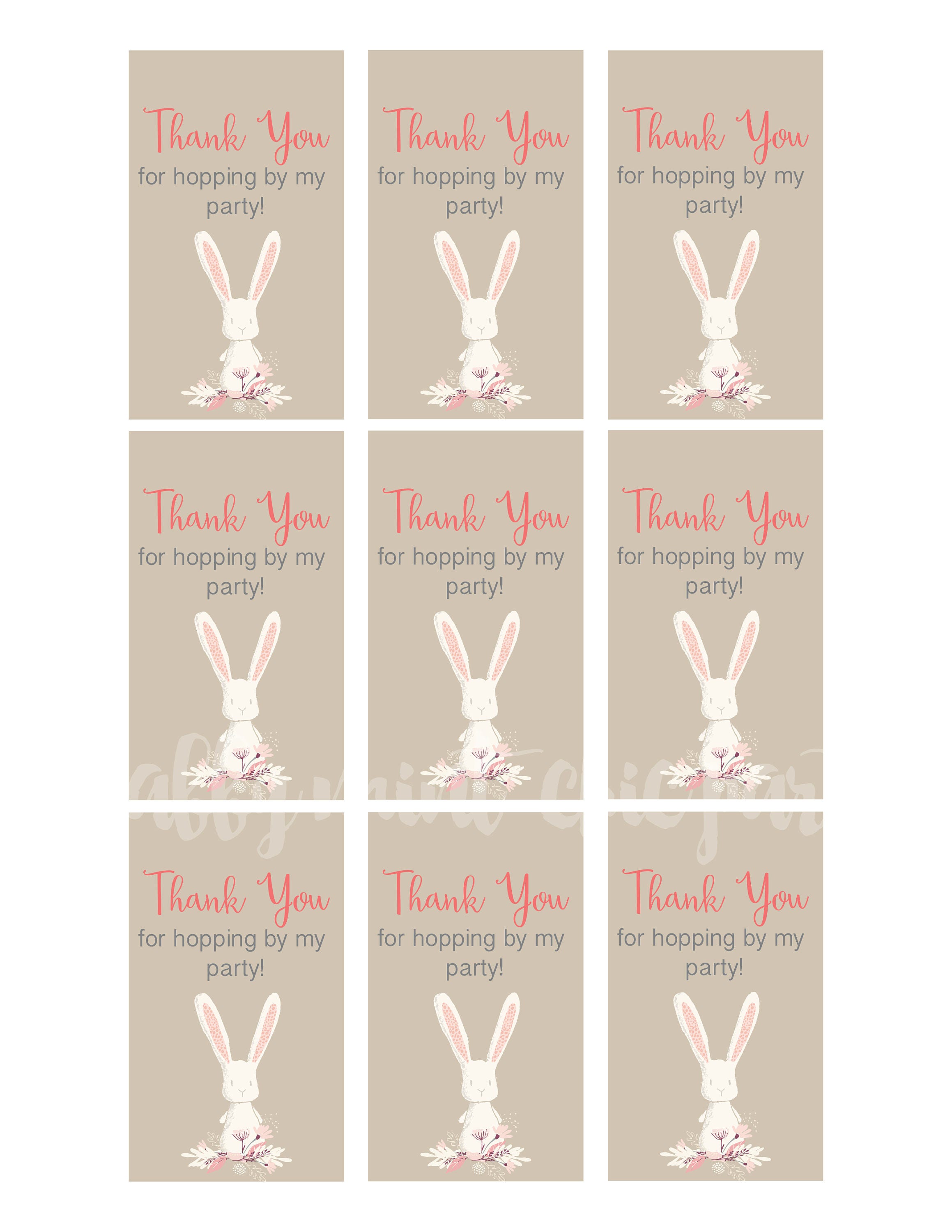 Gift Tag Printable. Bunny Gift Tag. Bunny Favor Tags. Baby Shower Favor ...