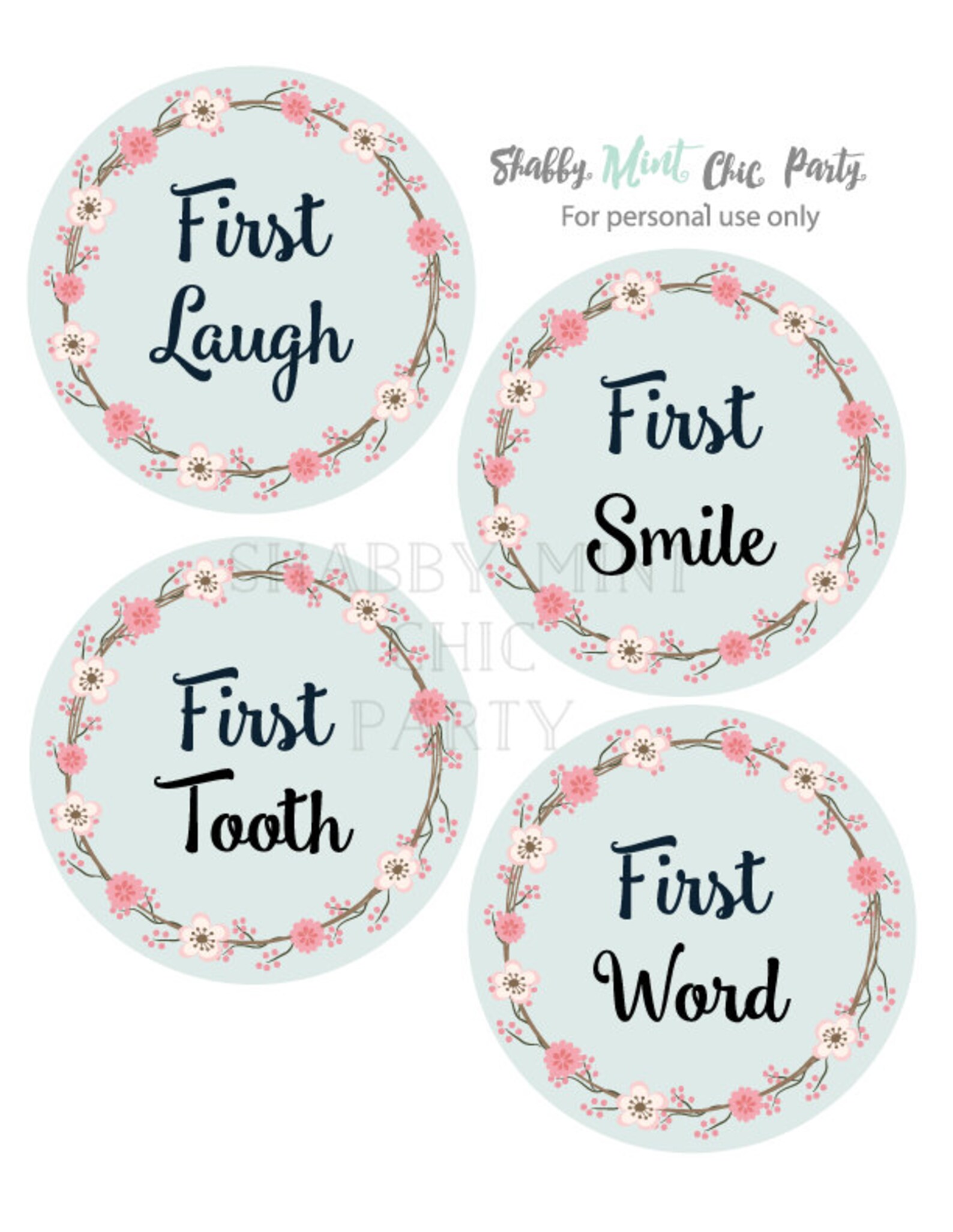 Baby's First Milestones. Baby Milestone Cards. Milestone Stickers. Baby ...