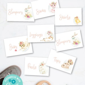 Editable Baby Drawer Label Template, Clothes Label With Editable Text ...