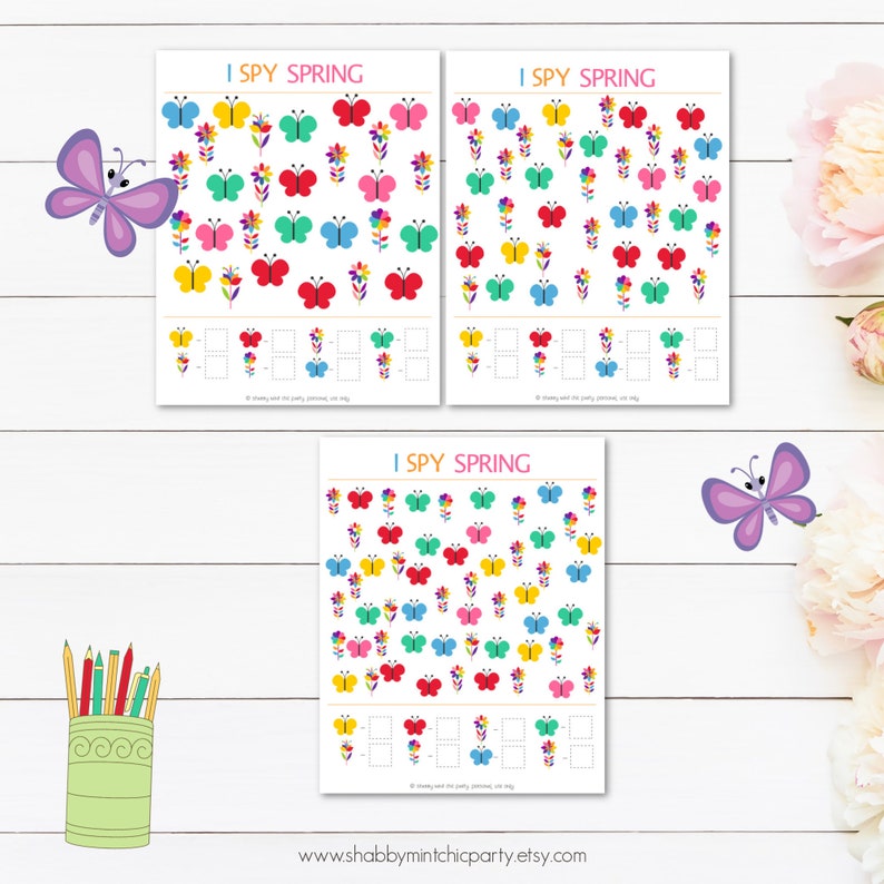 DIGITAL DOWNLOAD Printable Spring I Spy Activity Kit for Preschooler ...