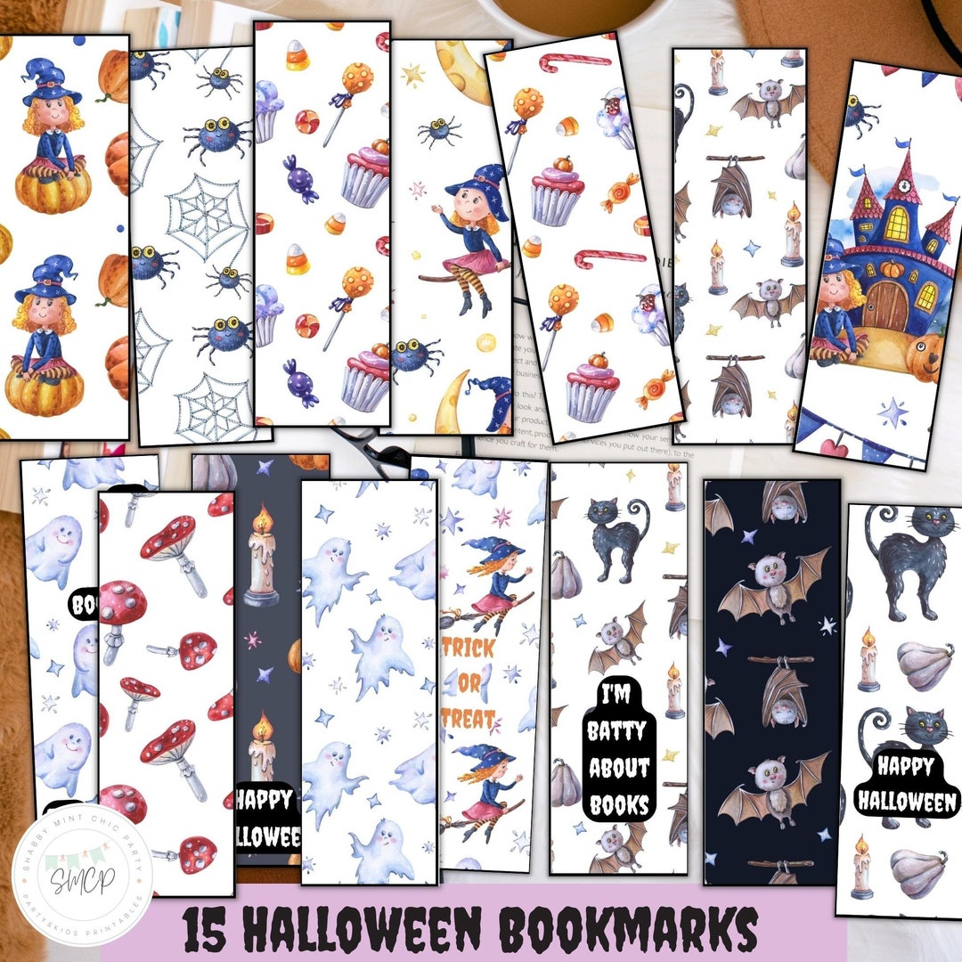 Printable Halloween Bookmarks: Spooky Party Favors (digital Download ...
