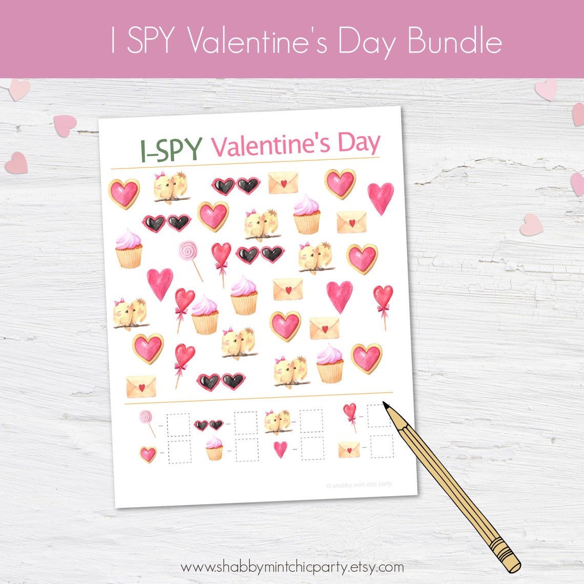 DIGITAL DOWNLOAD Printable Valentine's Day I Spy - Etsy