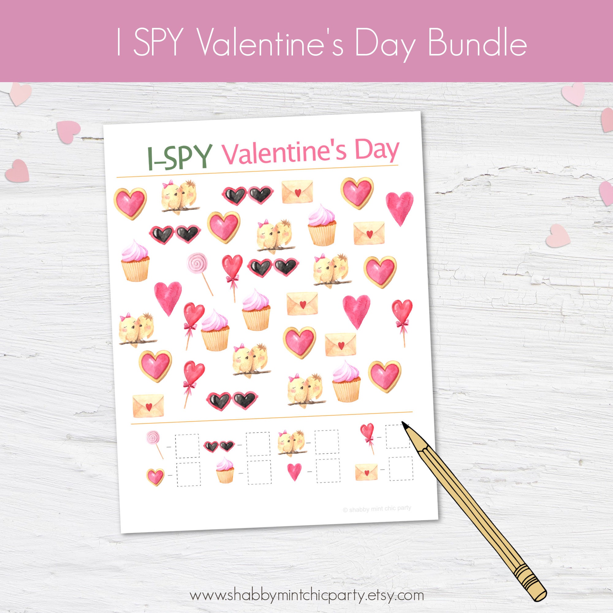 DIGITAL DOWNLOAD Printable Valentine's Day I Spy - Etsy
