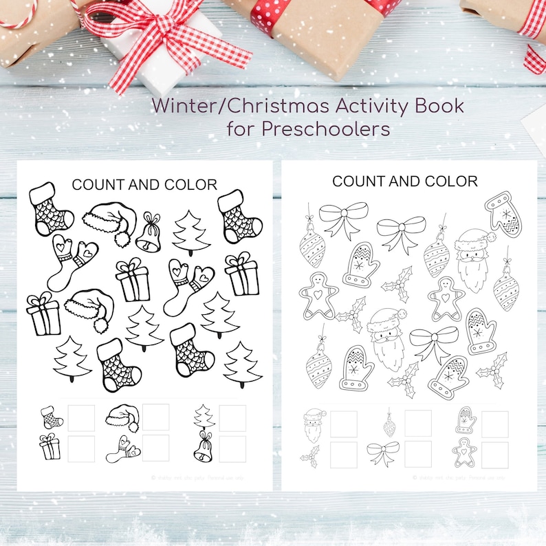DIGITAL DOWNLOAD Printable Christmas Activity Book for Preschooler - Etsy