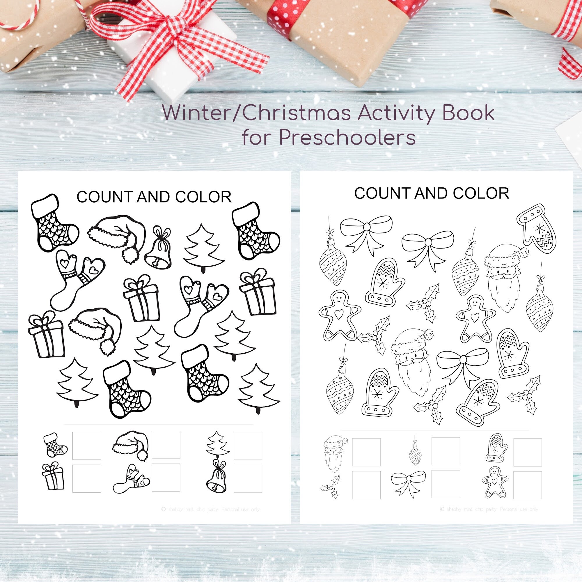 DIGITAL DOWNLOAD Printable Christmas Activity Book for Preschooler - Etsy