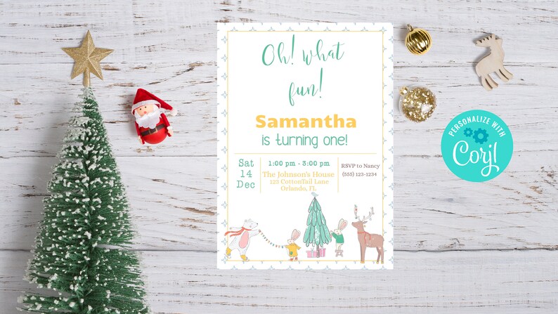 Editable Winter Woodland Animal Birthday Party Invitation | Etsy