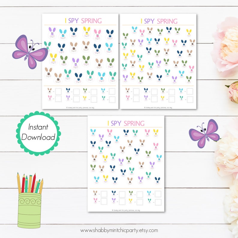 DIGITAL DOWNLOAD Printable Spring I Spy Activity Kit for | Etsy