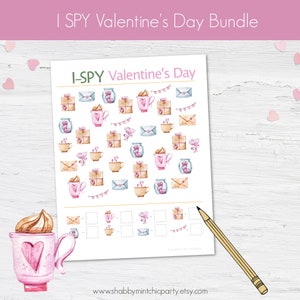 DIGITAL DOWNLOAD - Printable Valentine's Day I Spy Activity Kit for ...