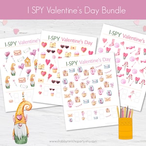 DIGITAL DOWNLOAD - Printable Valentine's Day I Spy Activity Kit for ...