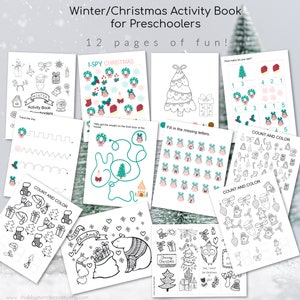 DIGITAL DOWNLOAD - Printable Christmas Activity Book for Preschooler - Etsy