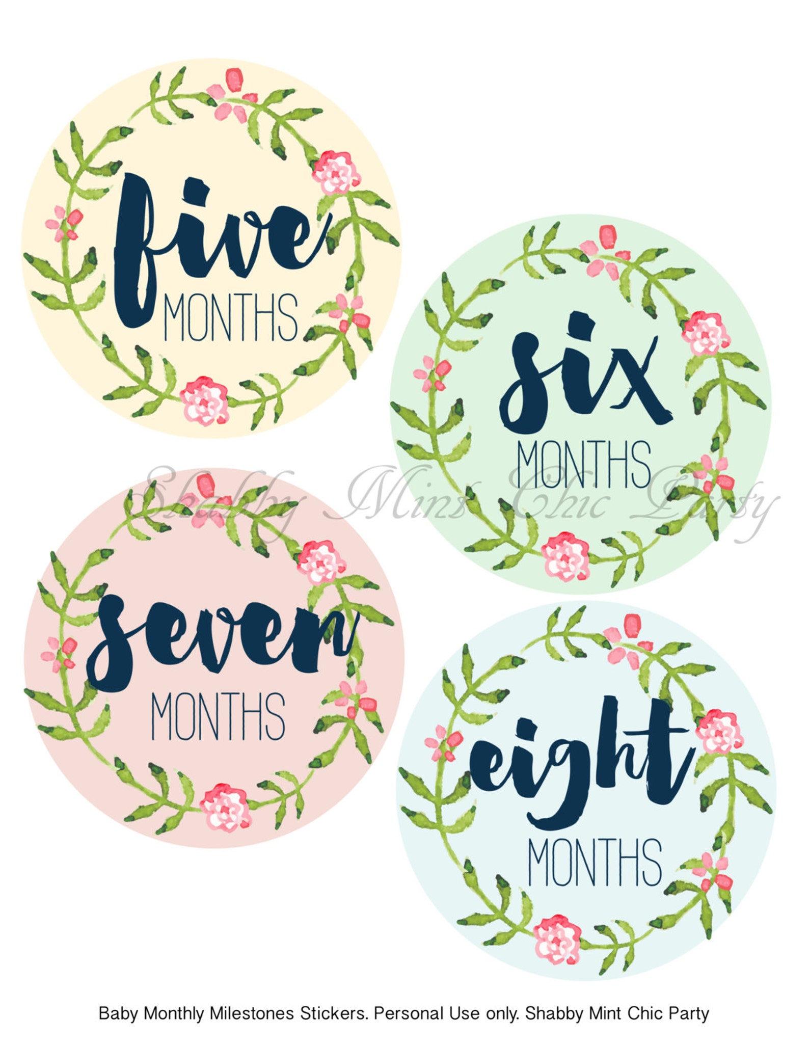 Printable.baby Milestone Stickers. Baby Monthly Stickers Diy. - Etsy