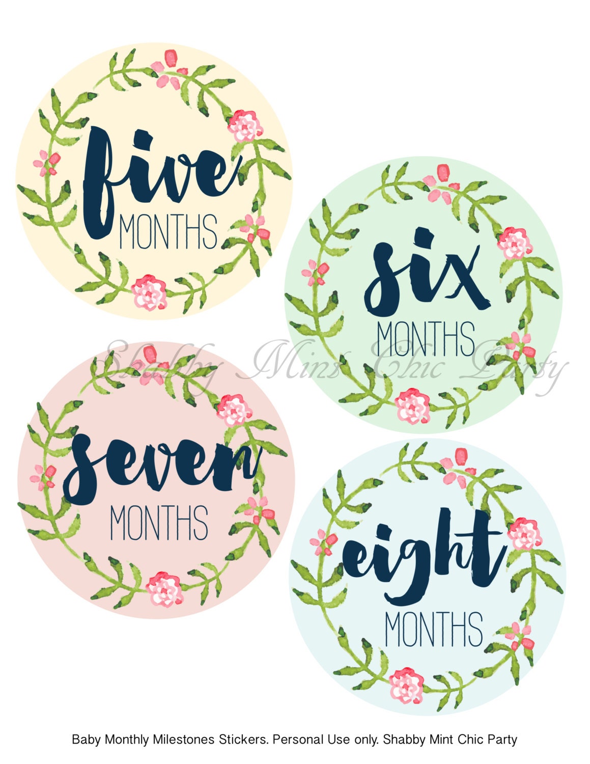 Printable.baby Milestone Stickers. Baby Monthly Stickers Diy. - Etsy