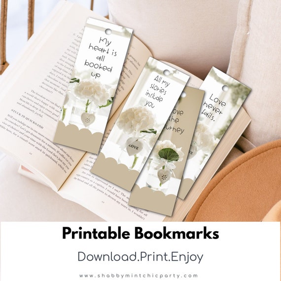 PRINTABLE Valentine's Day Bookmarks, Heart Bookmark Set, Gift For Book ...