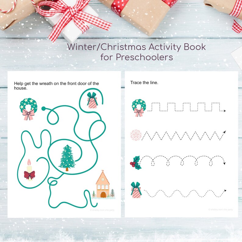 DIGITAL DOWNLOAD Printable Christmas Activity Book for Preschooler - Etsy