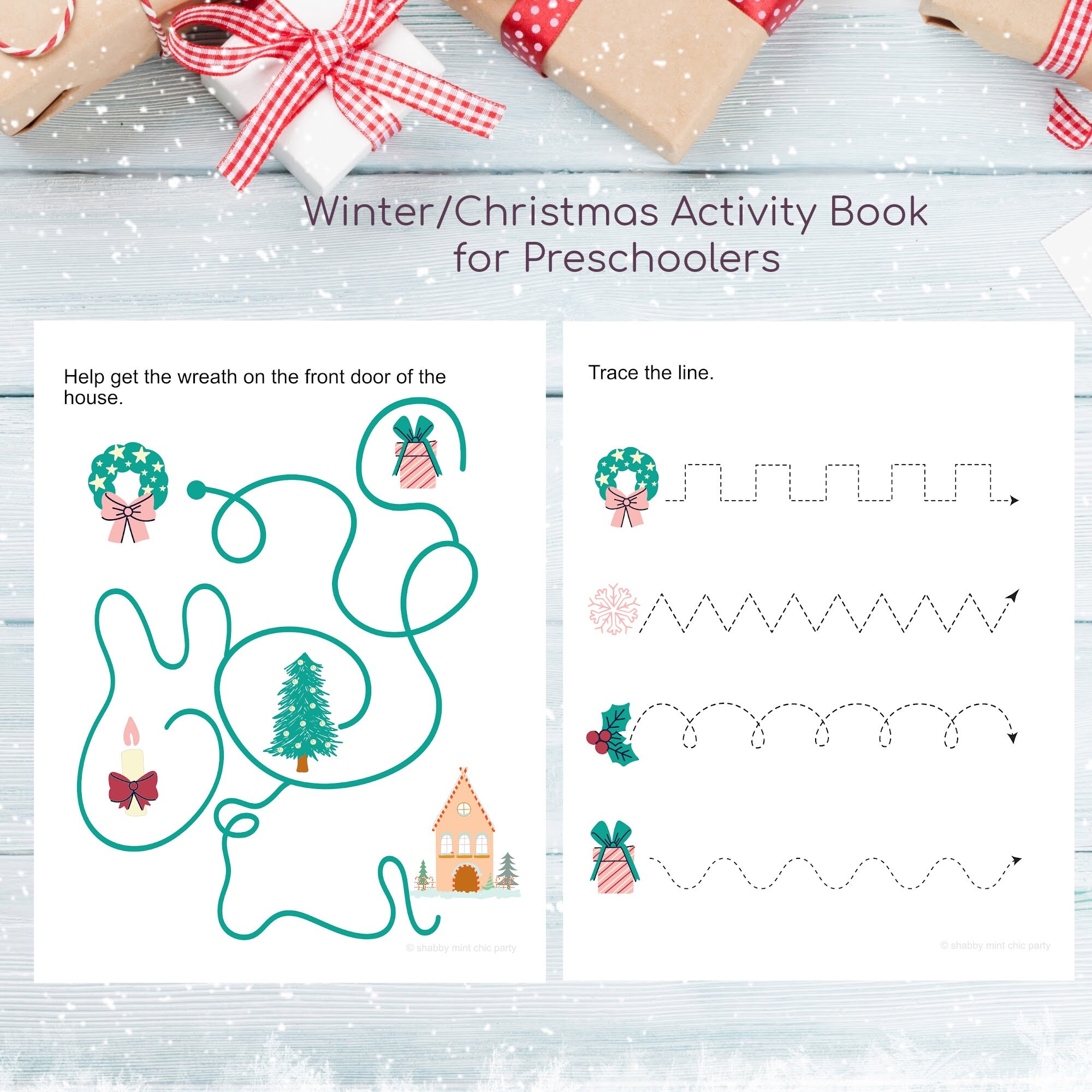 DIGITAL DOWNLOAD Printable Christmas Activity Book for Preschooler - Etsy