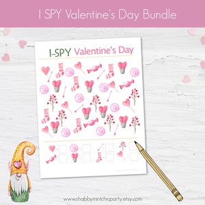DIGITAL DOWNLOAD - Printable Valentine's Day I Spy Activity Kit for ...