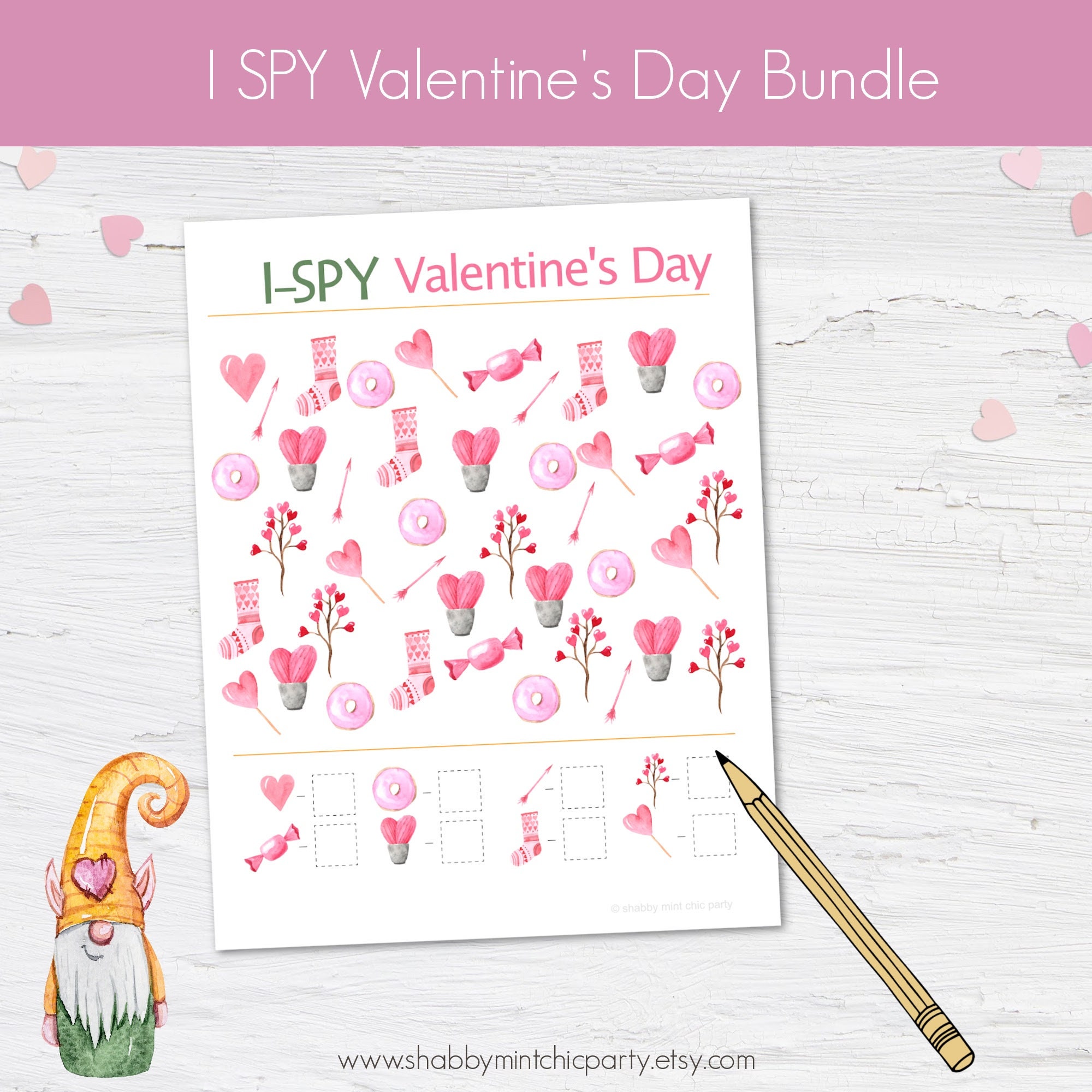 DIGITAL DOWNLOAD Printable Valentine's Day I Spy - Etsy