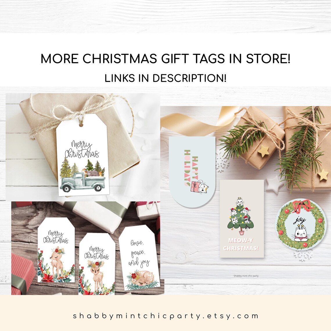 PRINTABLE Christmas Gift Tags Fox Design Print Yourself | Etsy