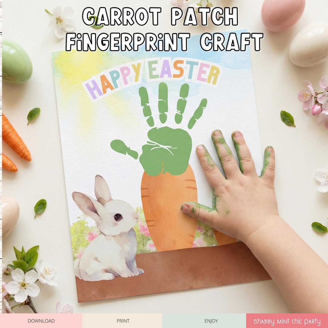 Carrot Patch Handprint Toddler Craft for Easter or Spring Theme - Etsy
