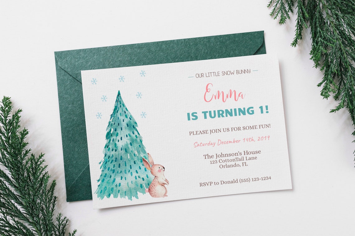 Editable Winter Birthday Party Invitation Template Boy - Etsy