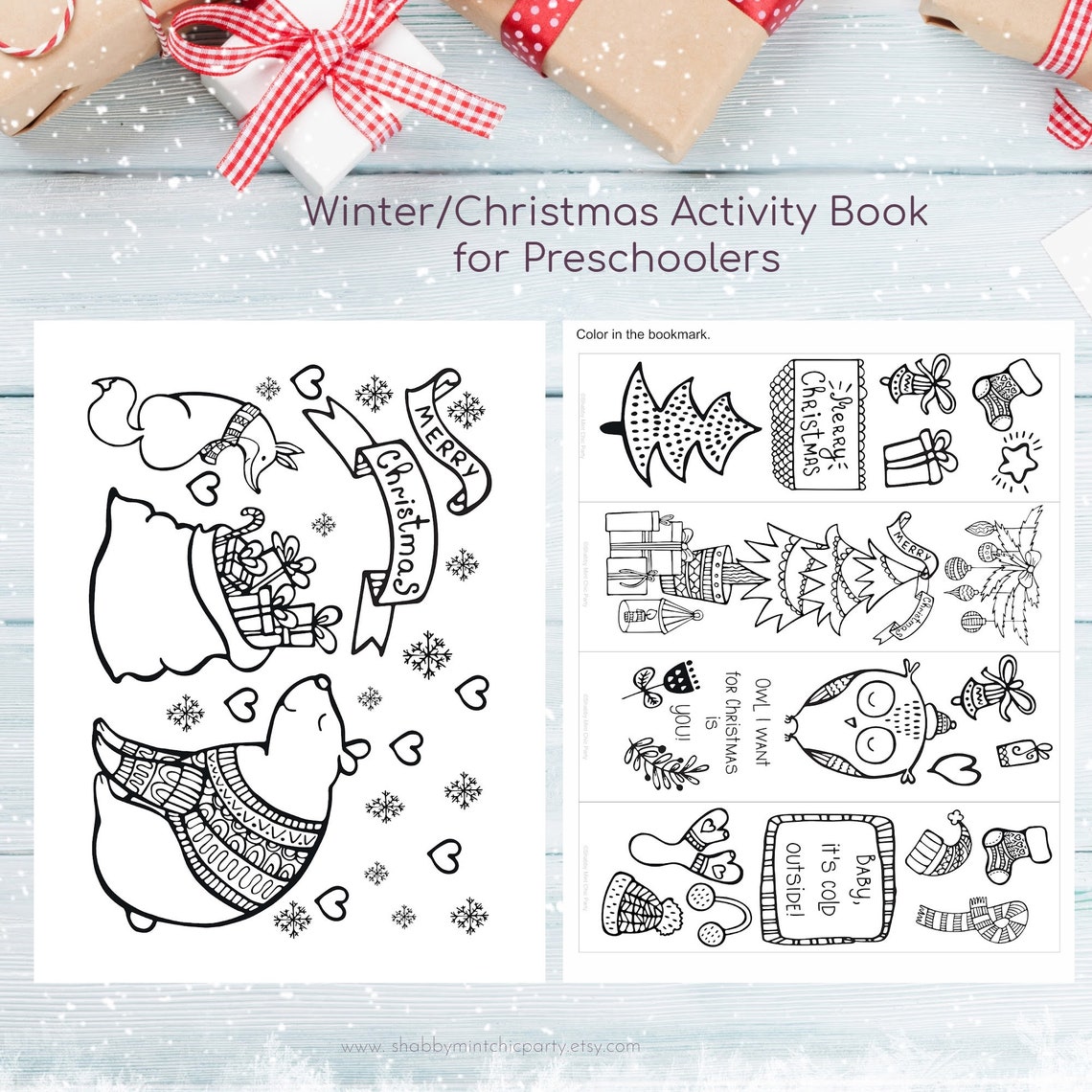 DIGITAL DOWNLOAD Printable Christmas Activity Book for | Etsy