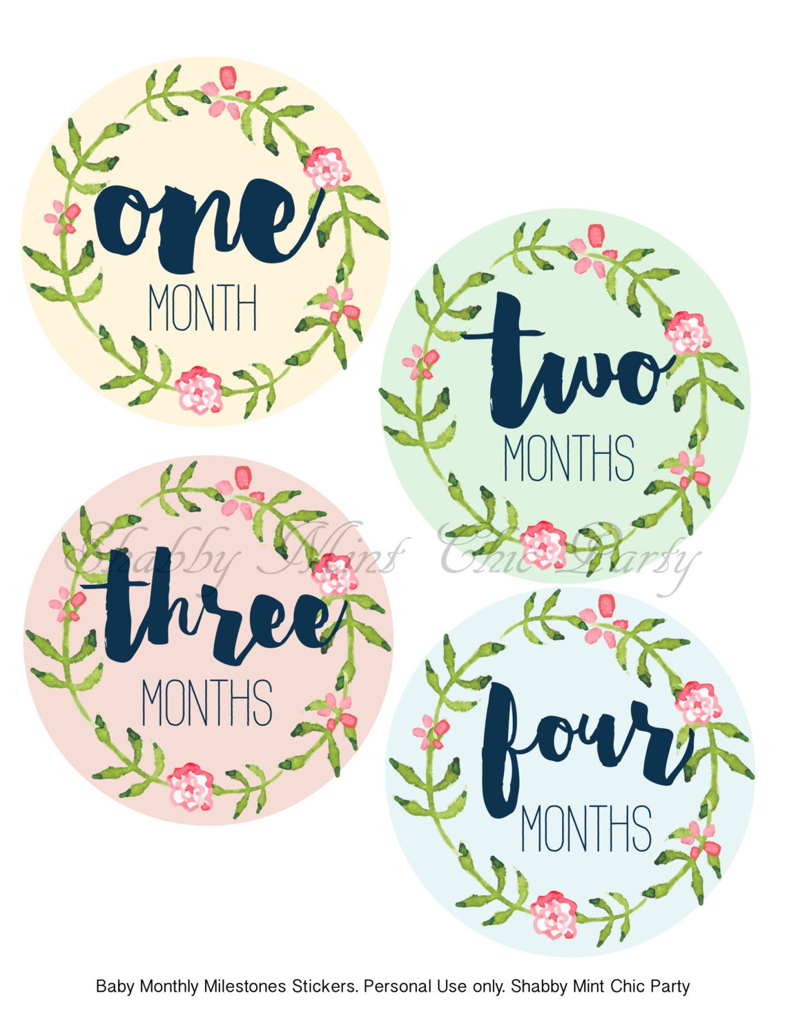 Printable.baby Milestone Stickers. Baby Monthly Stickers Diy. - Etsy