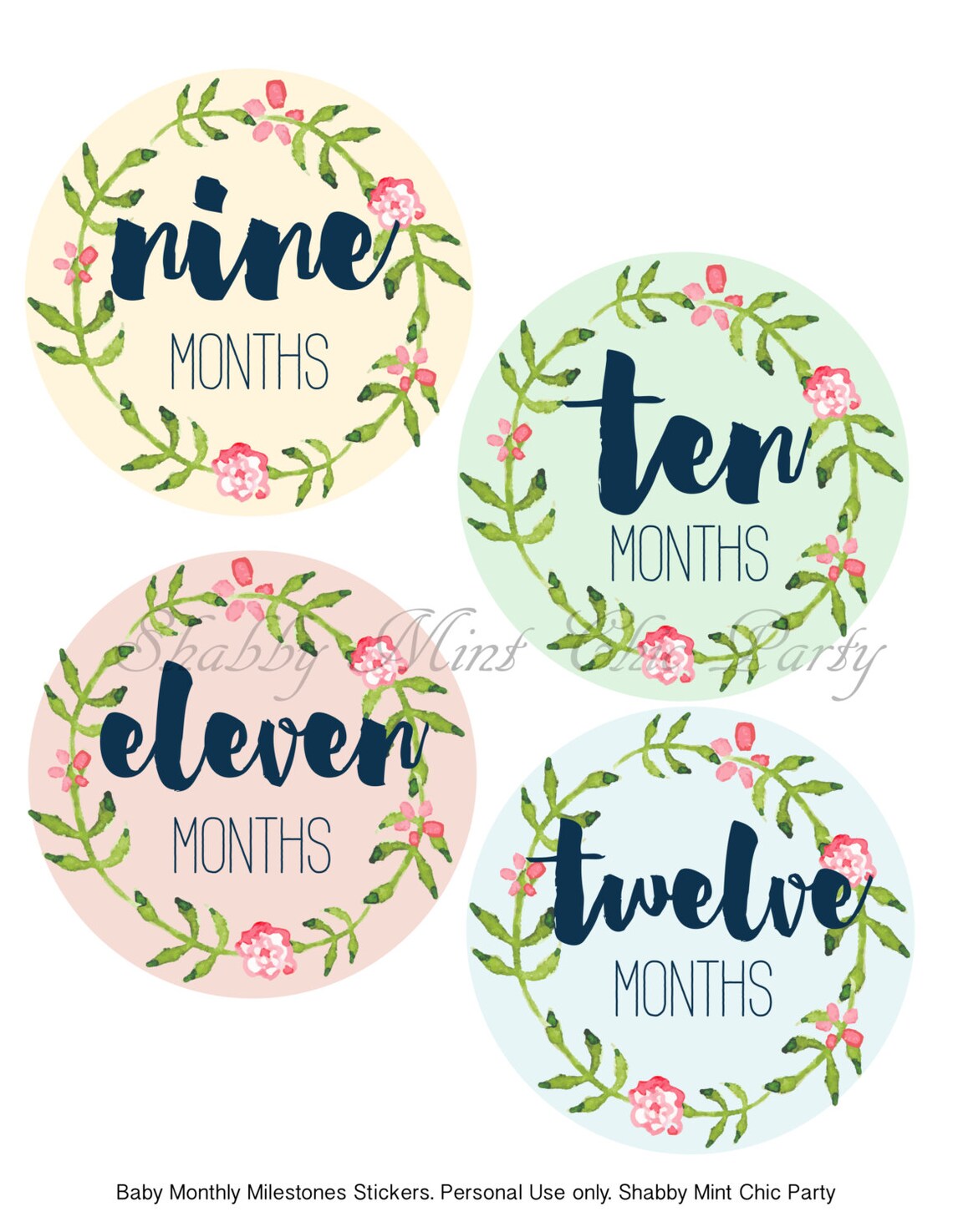 Printable.baby Milestone Stickers. Baby Monthly Stickers Diy. - Etsy