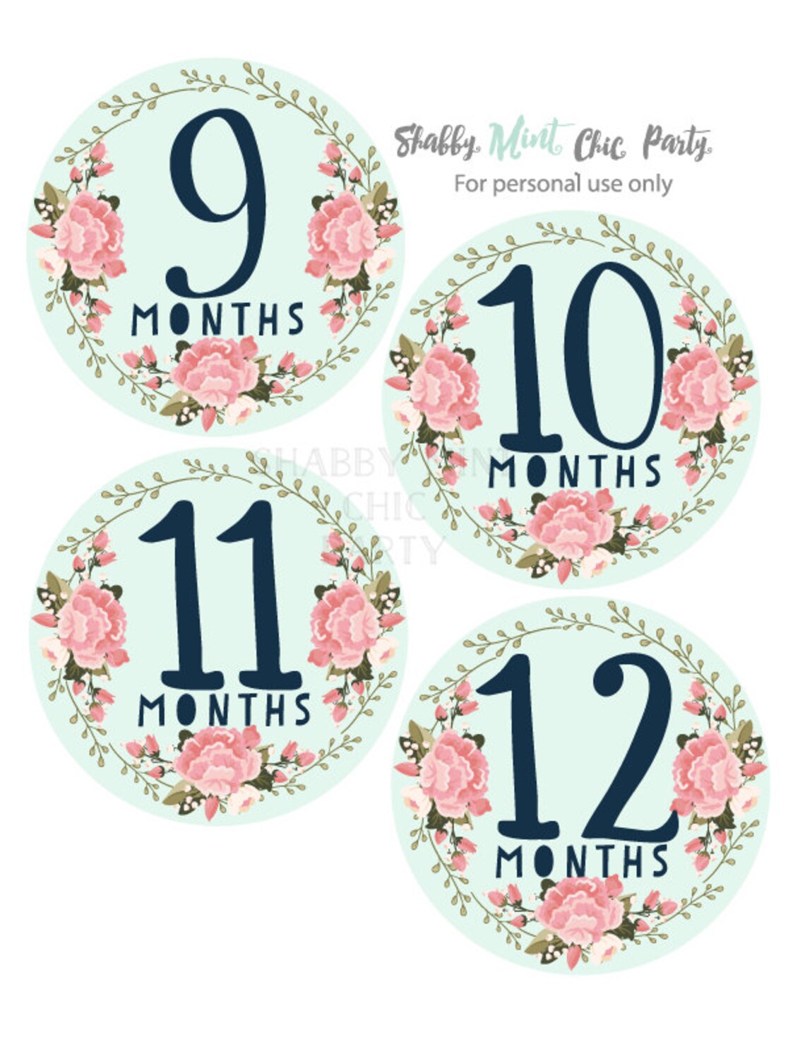 Printable Baby Monthly Milestone. Gift for Baby. Gift for Her. Baby ...