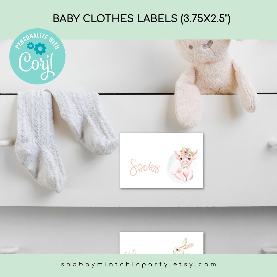 Editable Baby Drawer Label Template Clothes Label With - Etsy