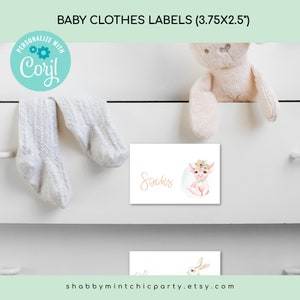 Editable Baby Drawer Label Template, Clothes Label With Editable Text ...