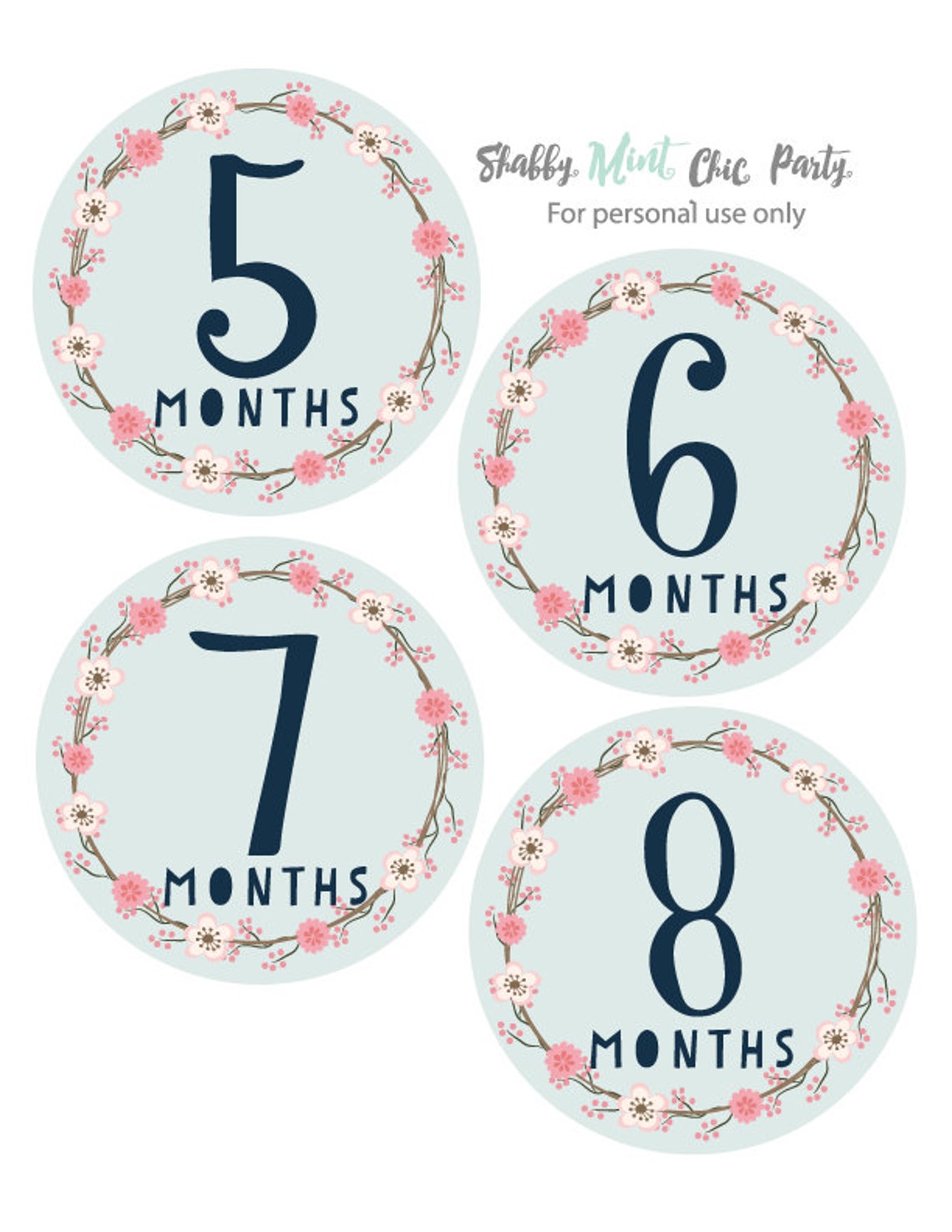 PRINTABLE Baby Monthly Milestone Sticker. Baby Gift. Monthly - Etsy