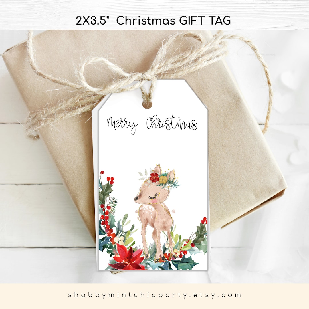 PRINTABLE Christmas Gift Tags Deer Designs , Print Yourself ...