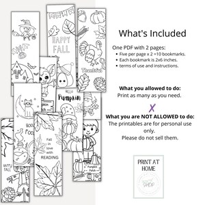 Printable Fall Coloring Bookmarks, Halloween Coloring Bookmarks ...