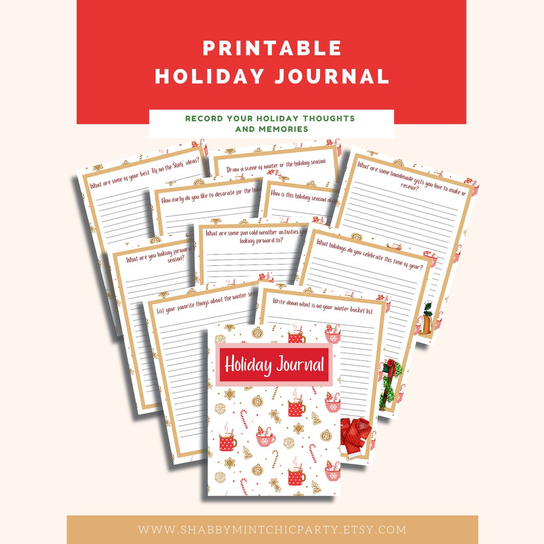 Printable Holiday/christmas Journal for Moms, Holiday Writing, Journal ...