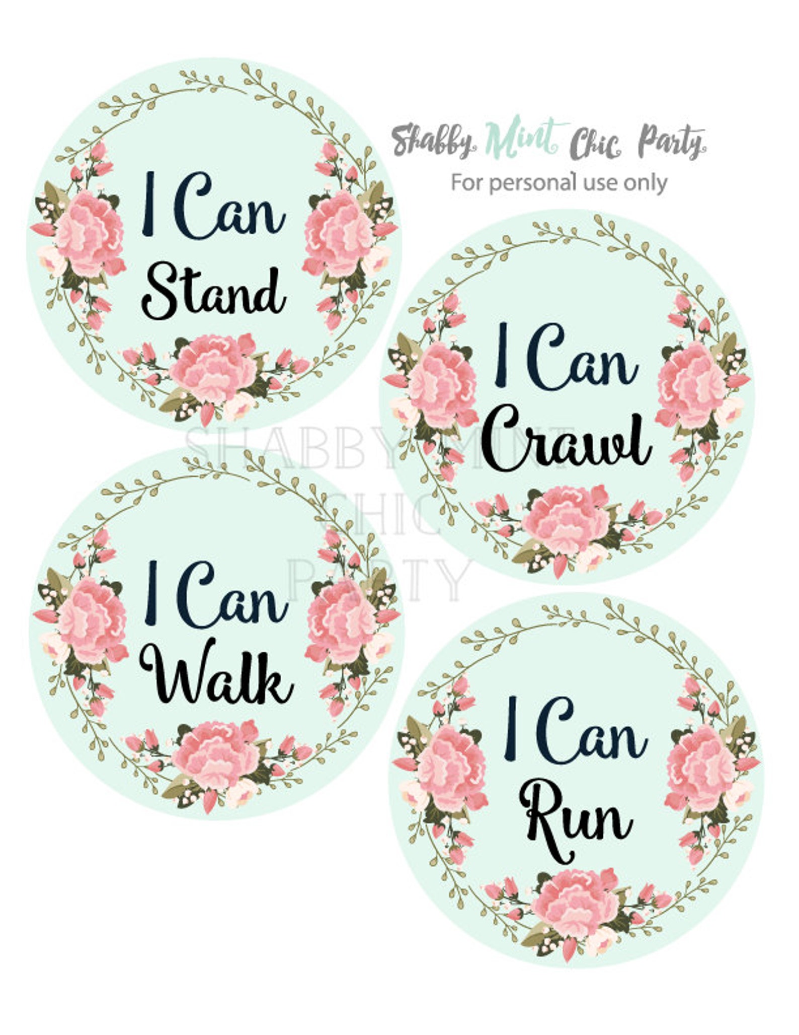 PRINTABLE Baby Milestone Stickers. Iron-on Transfer. Milestone - Etsy