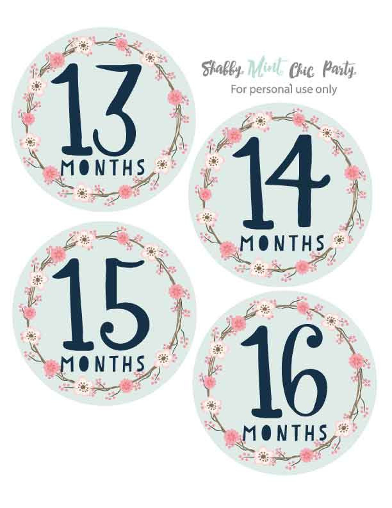 Printable.baby Monthly Milestones.months 13-24. Baby Milestone Stickers ...